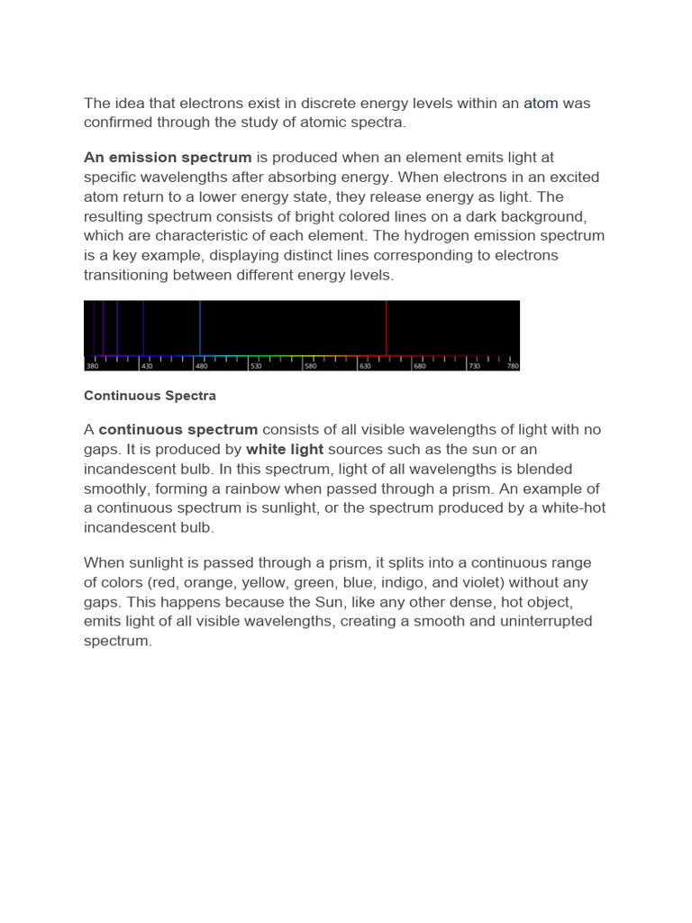 Atomic Spectra | PDF