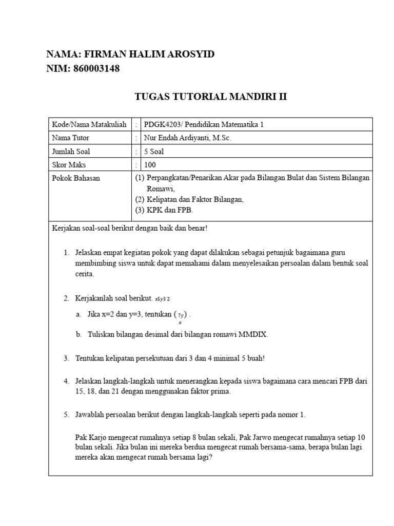 TT Mandiri II MTK | PDF