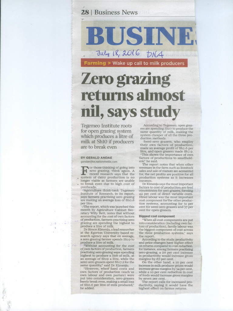 Zero Grazing Research | PDF