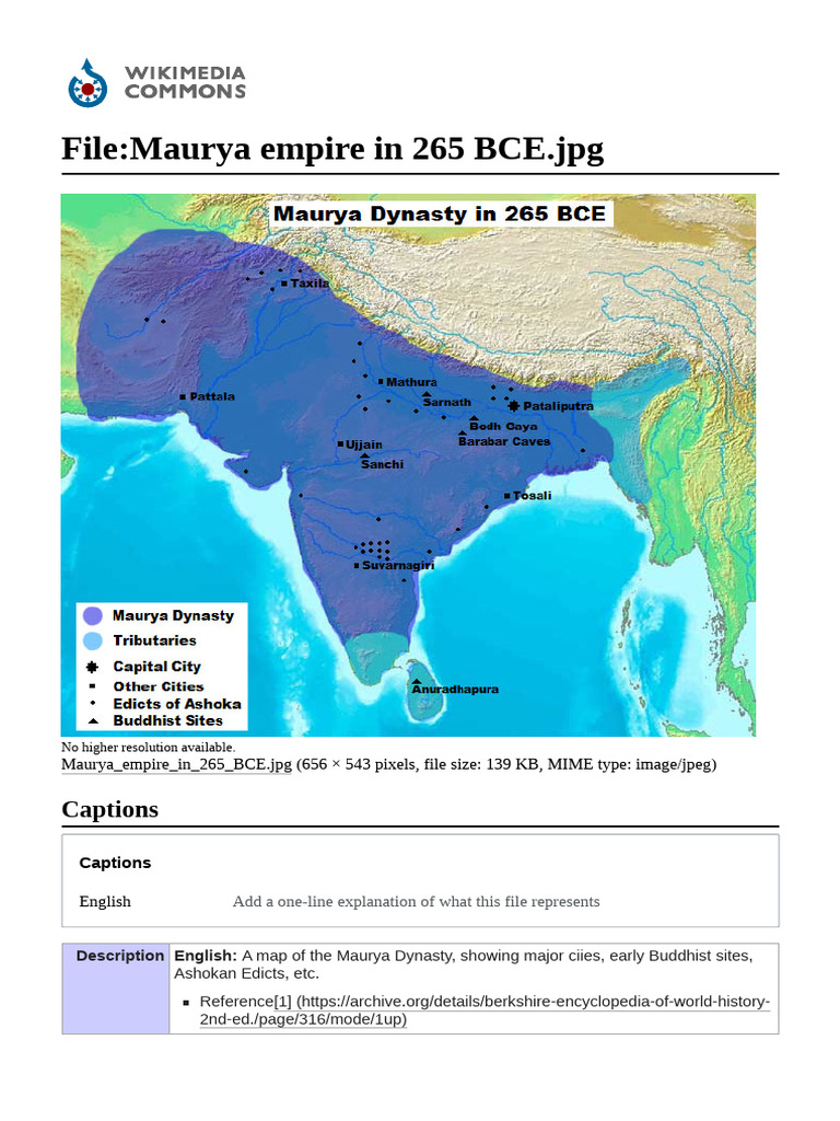 File Maurya Empire in 265 BCE - JPG | PDF | Creative Commons License ...