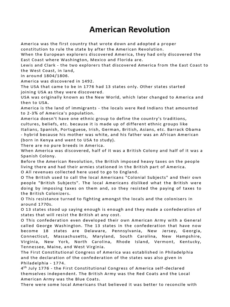 American Revolution | PDF | The United States