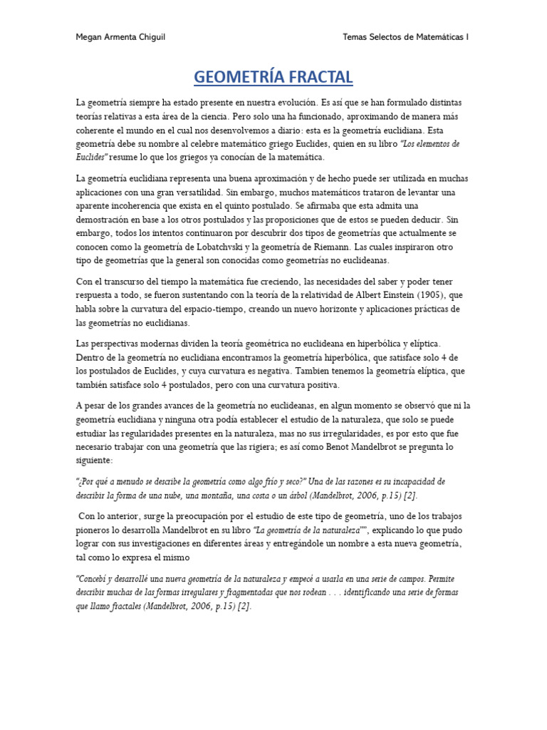 Introducción a la Geometría Fractal | PDF | Fractal | Geometría