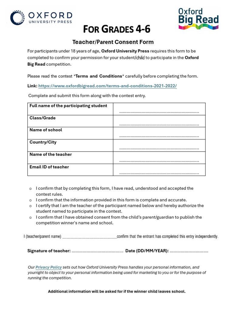 New Form For Oxford Big Read Level 2 | PDF