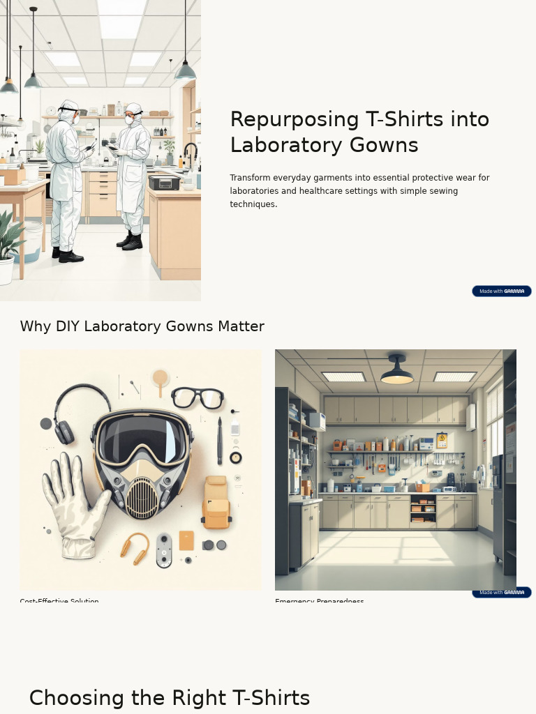 Repurposing T Shirts Into Laboratory Gowns | PDF | Seam (Sewing) | Sewing