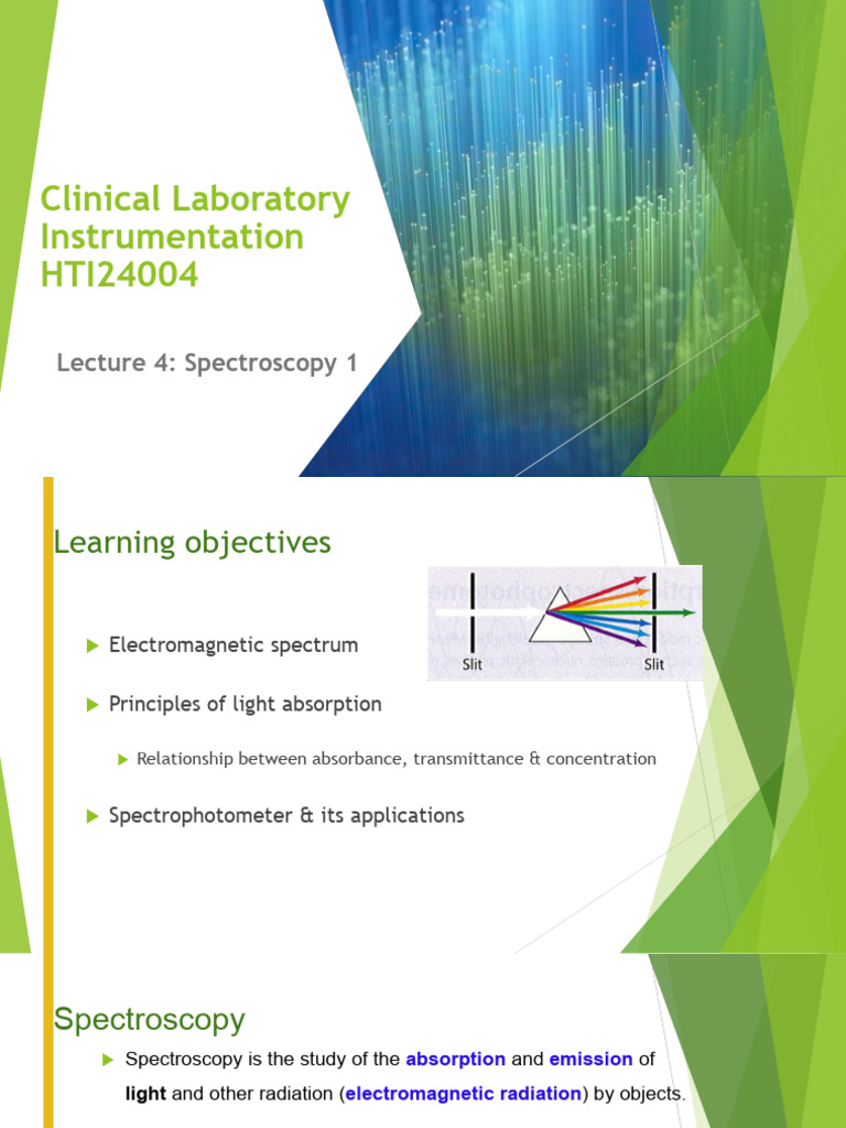 Clinical Laboratory Instrumentation - L4 - Spectroscopy I - Students ...