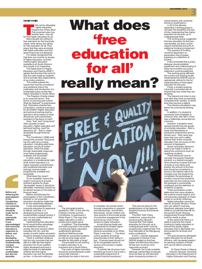 An Article About Free Education | PDF | Poverty | Poverty & Homelessness