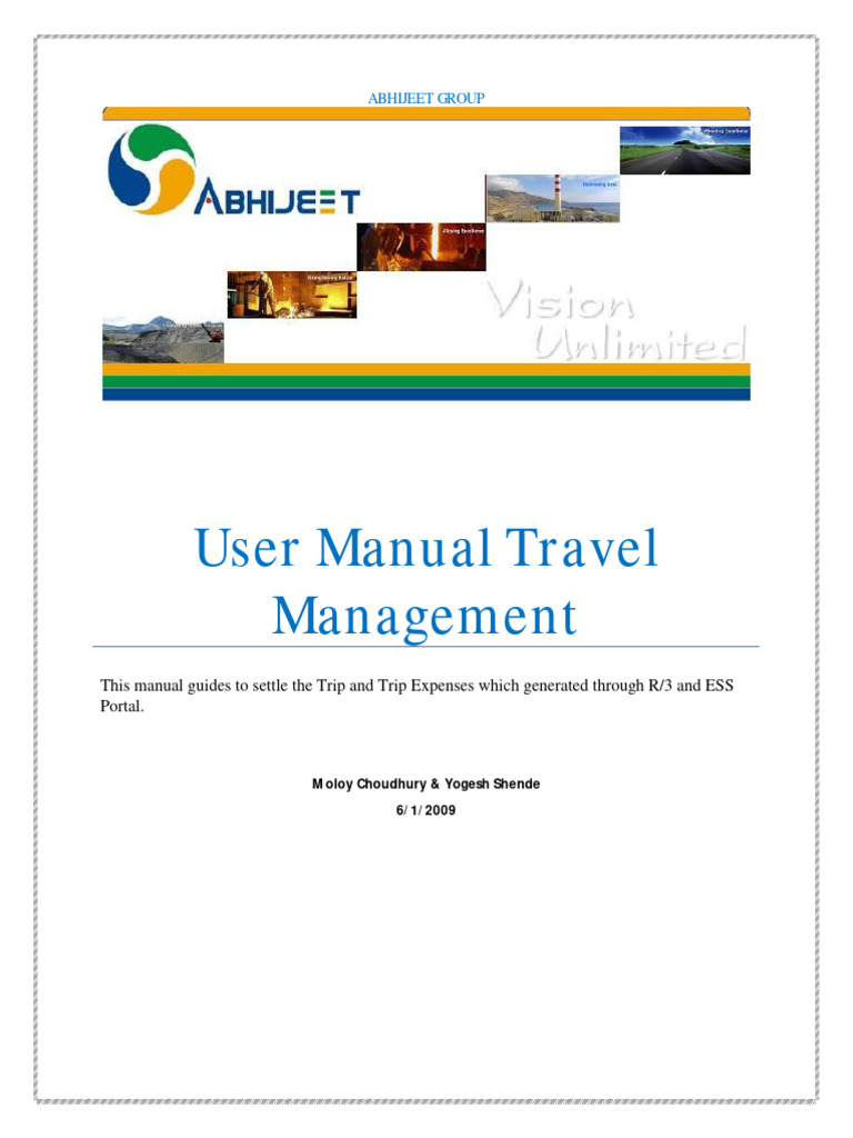 Travel Management User Manual Guide | PDF | Menu (Computing) | Software