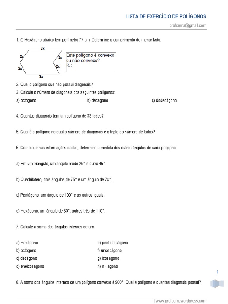 Exercicio de Poligonos | PDF