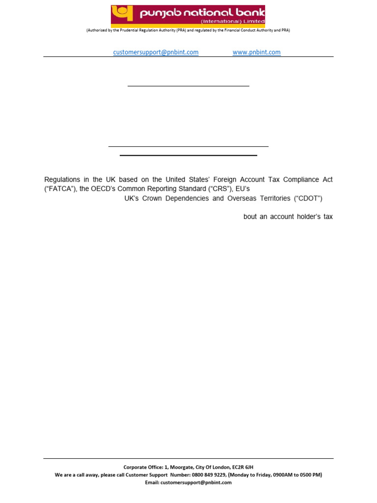 Controlling Persons Tax Residency Self Certification Form | PDF ...