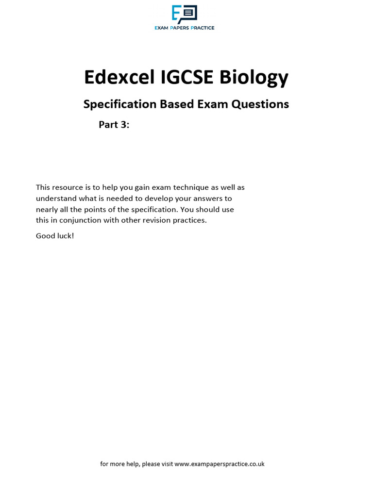Edexcel IGCSE Biology Specification Questions Part 3 | PDF | Gene ...