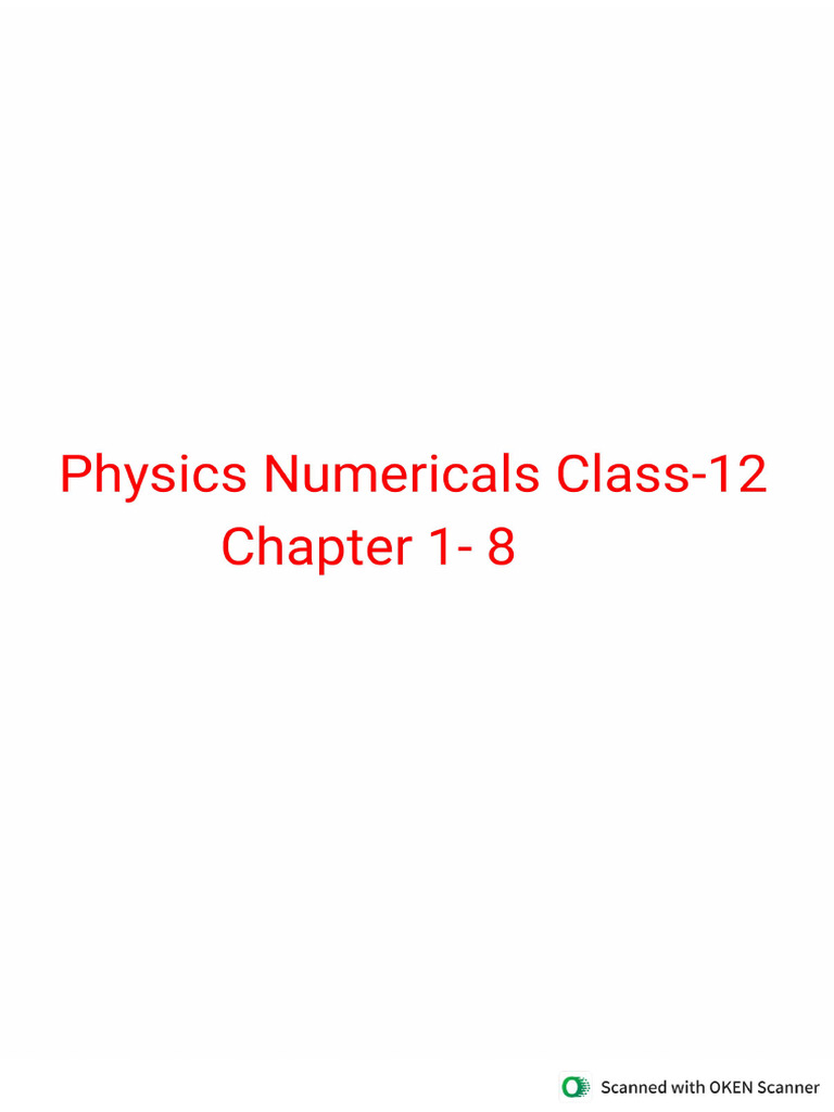 Physics Numericals | PDF