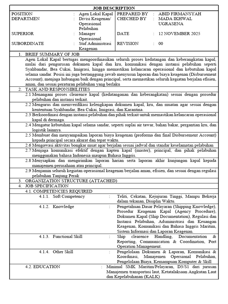 Job Description Dikompresi | PDF