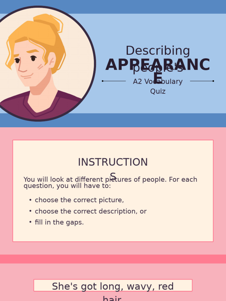 Describing People Quiz | PDF