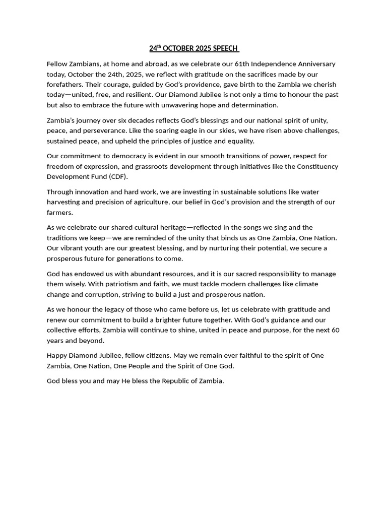 24th October 2025 Speech | PDF