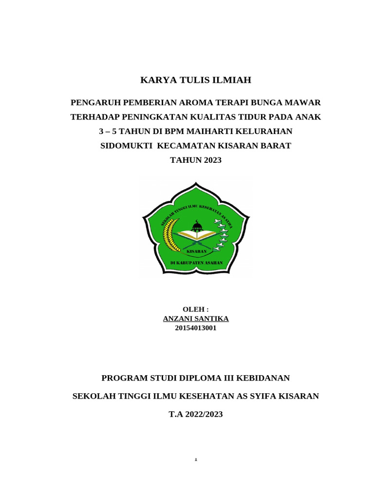 Kti Anzani Santika 2023 Done 1 | PDF