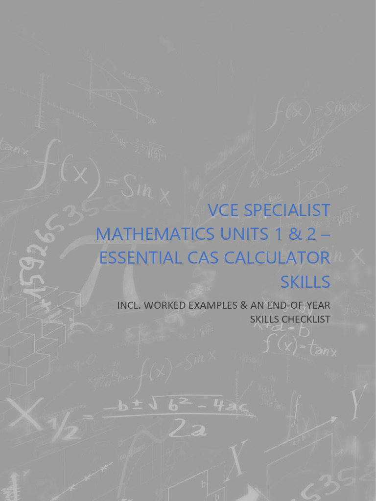 Essential CAS Skills for VCE Maths | PDF | Matrix (Mathematics ...
