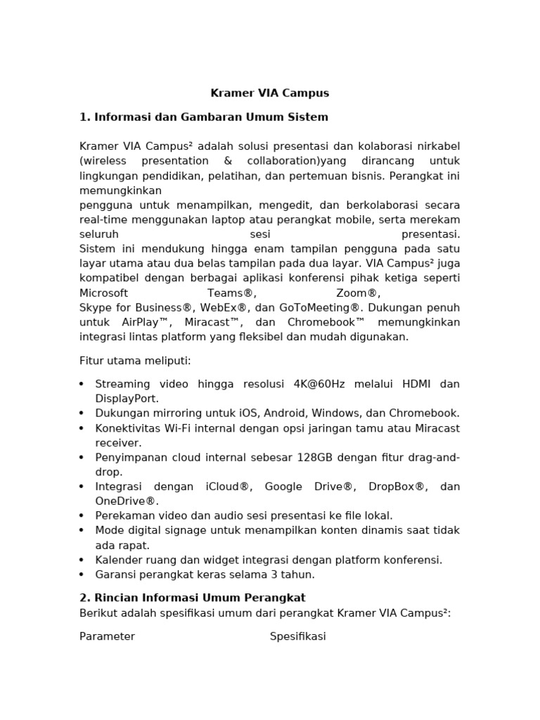 Solusi Kolaborasi Nirkabel VIA Campus | PDF