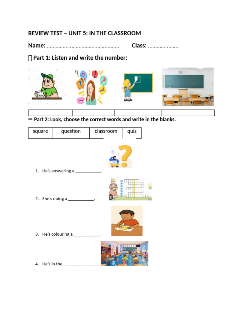 Review Test Unit 5 | PDF