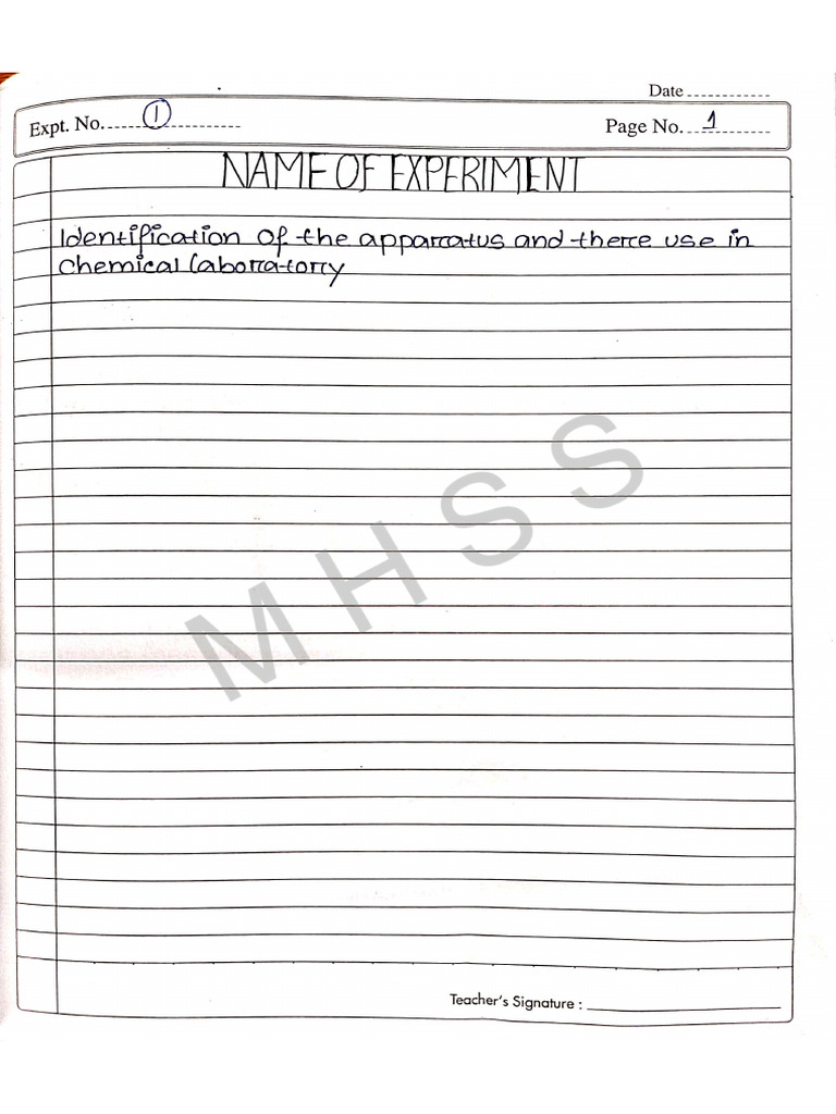 XI Chemistry Practical (Experiment No. - 1) | PDF