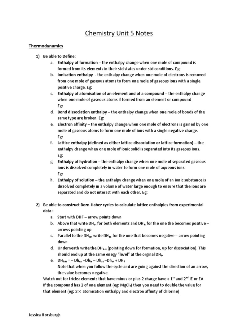 Chemistry Unit 5 Notes - Part 1 | PDF | Redox | Electrochemistry