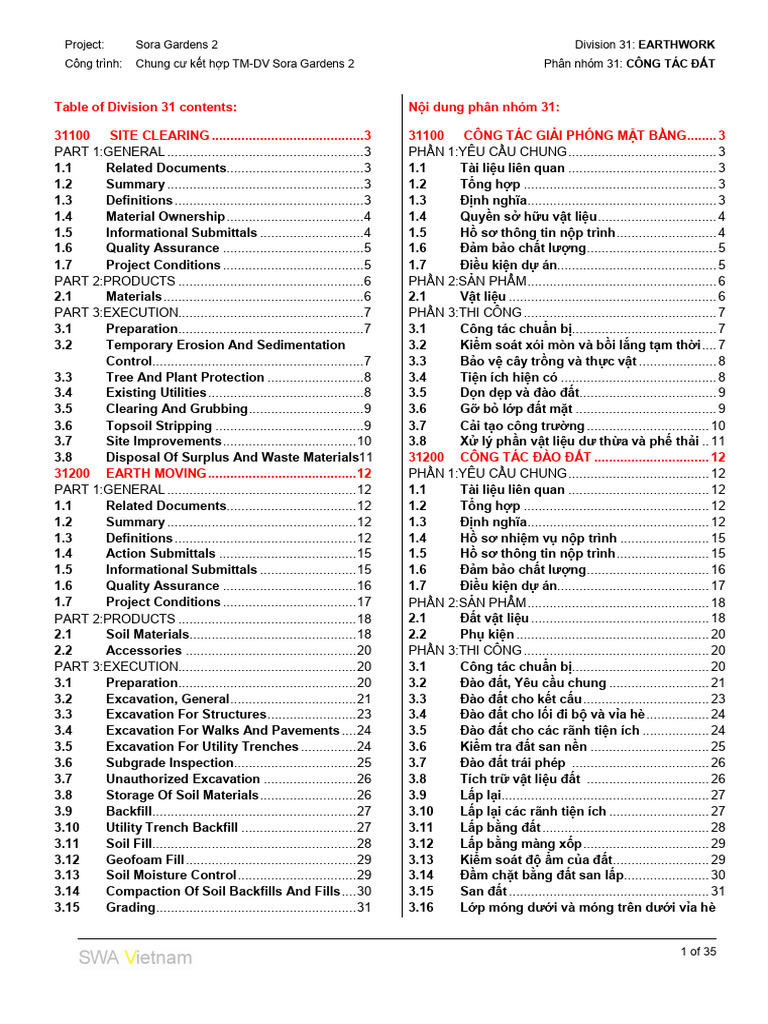DIV 31 - Earthwork | PDF