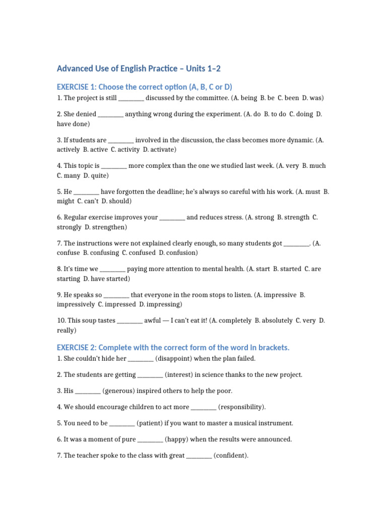 Advanced Use of English Units1 2 | PDF