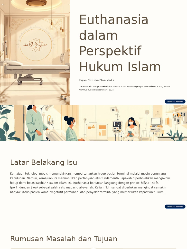 Euthanasia Dalam Perspektif Hukum Islam | PDF