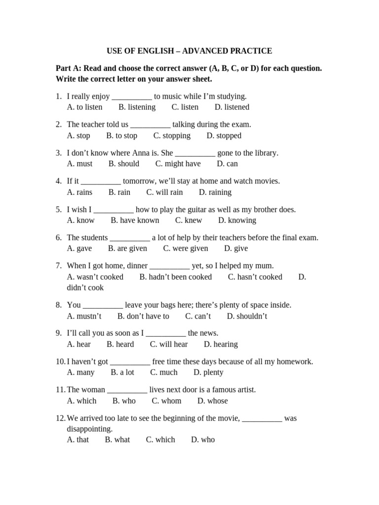 Use_of_English_Exercises | PDF