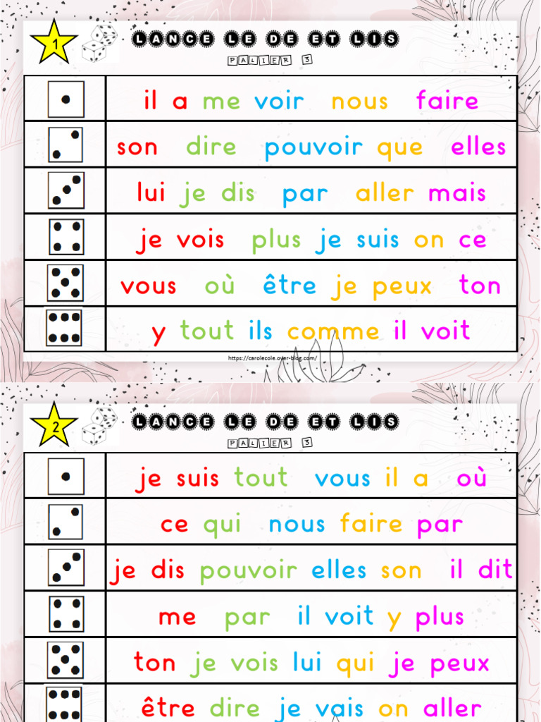 Ob 2bb0c8 Jeu Lance Le de Et Lis Mots Outils Pa | PDF