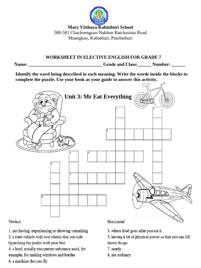 Worksheet in Elective English for Grade 7 | PDF