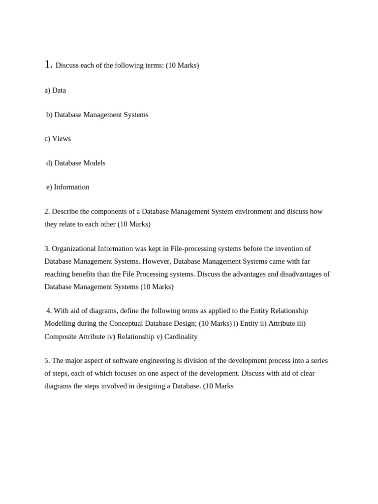 Database Management Systems Coursework | PDF | Databases | Data