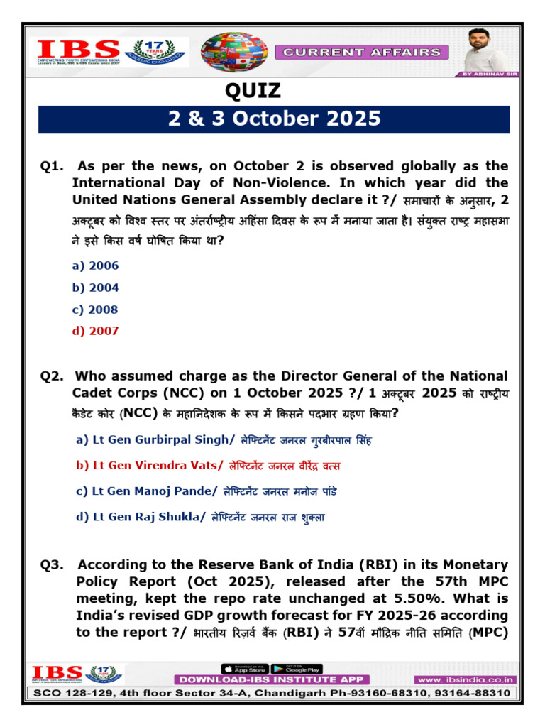 Quiz 2 & 3 Oct 2025 | PDF