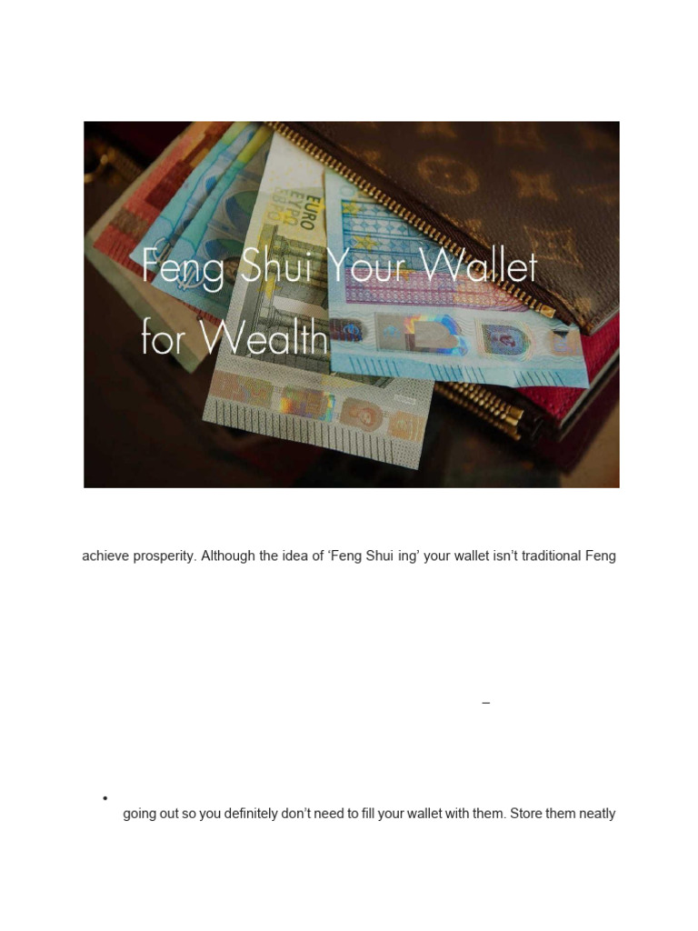 4 .How To Feng Shui Your Wallet For Wealth Iq | PDF | Economies