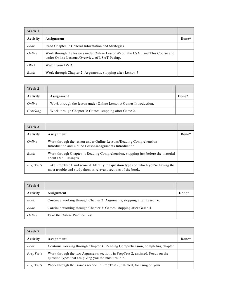 Study Plan Lsat | PDF