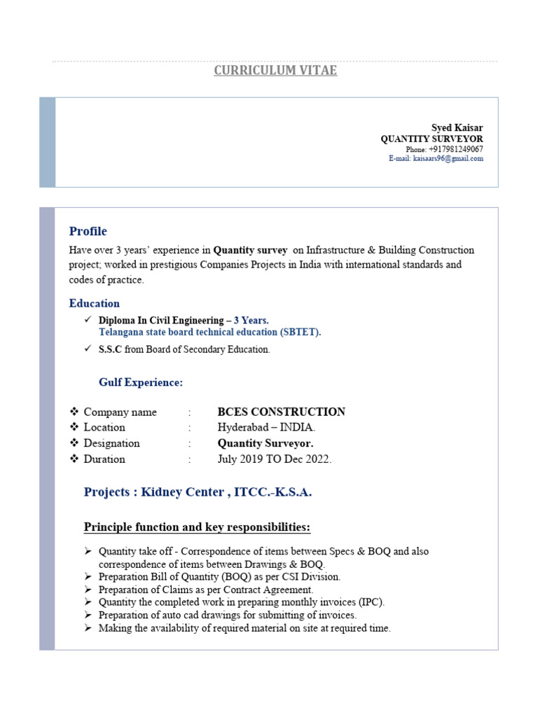 Syed Kaisar Qs Updated CV | PDF | Computing