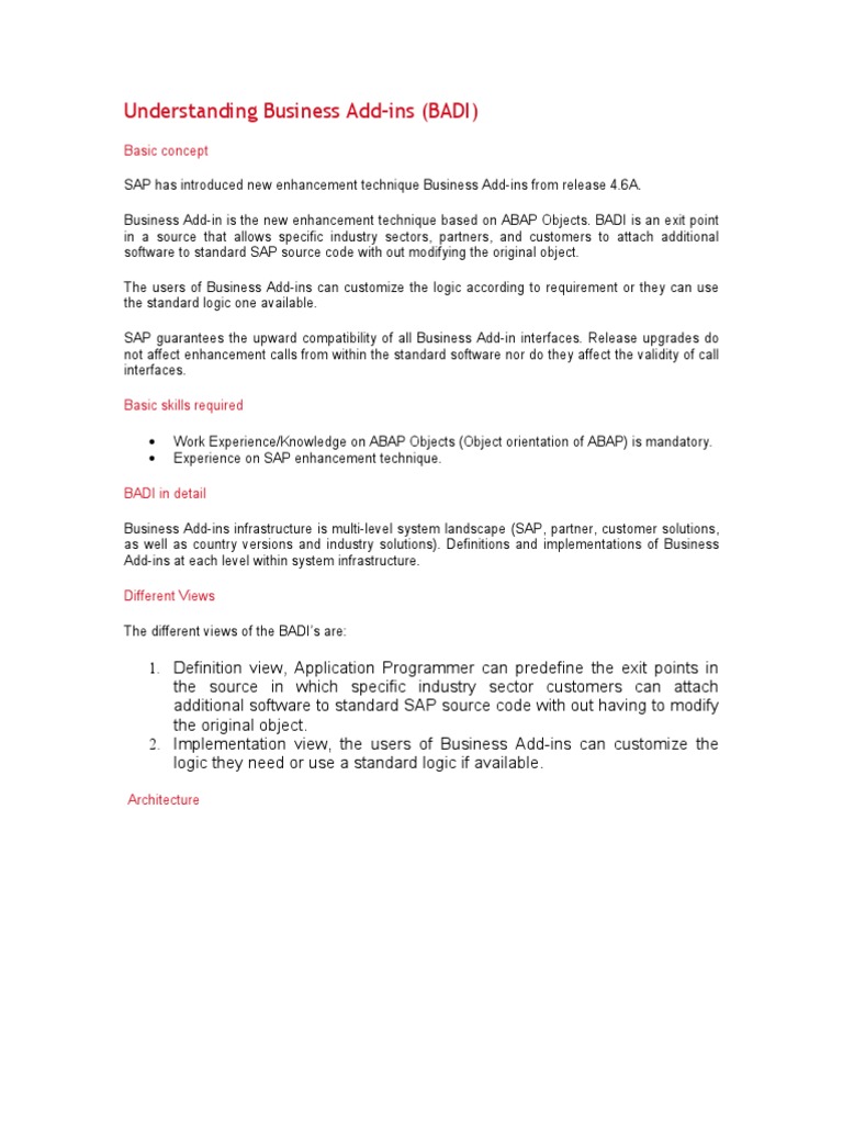 Understanding Business Add Ins | PDF