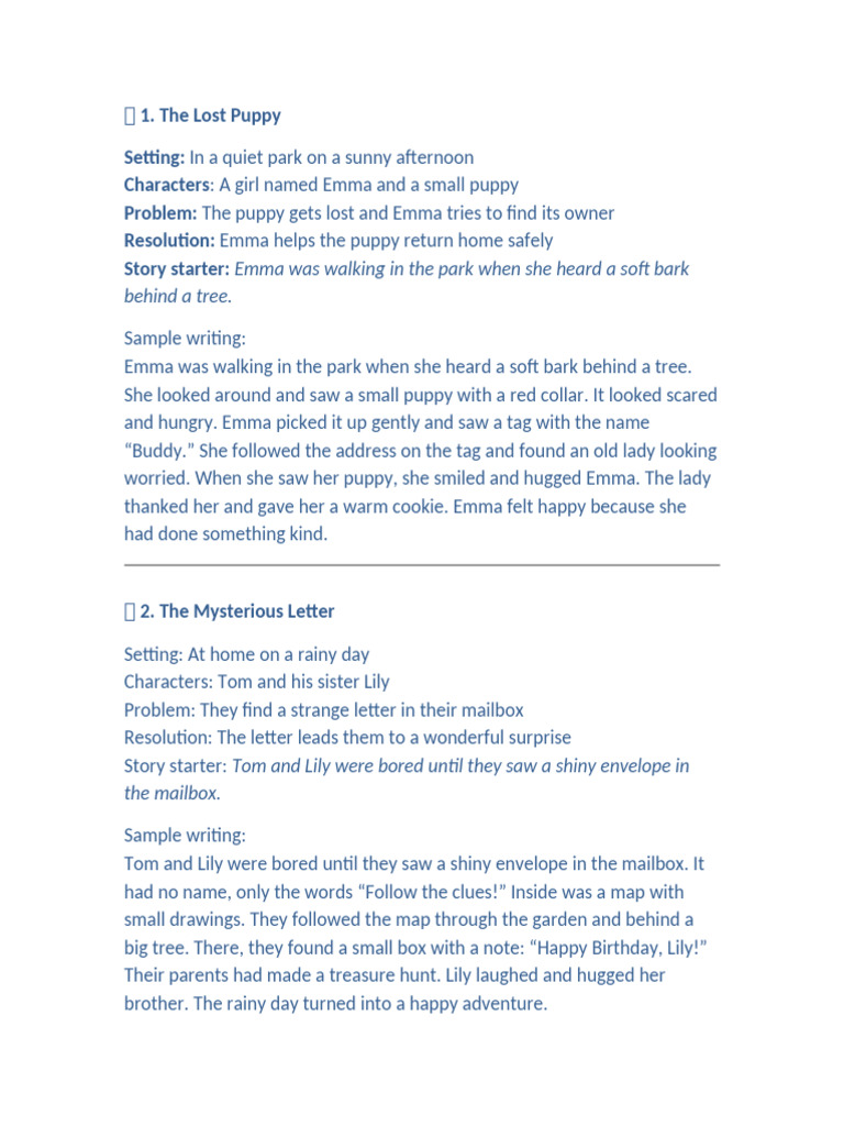 Checkpoint Creative Writing Prompts With Starters | PDF