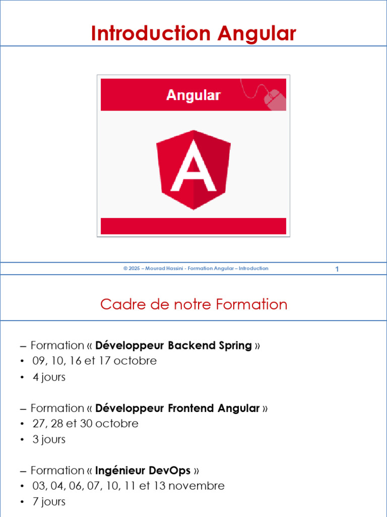 Formation Angular : Introduction et Contenu | PDF | JavaScript ...
