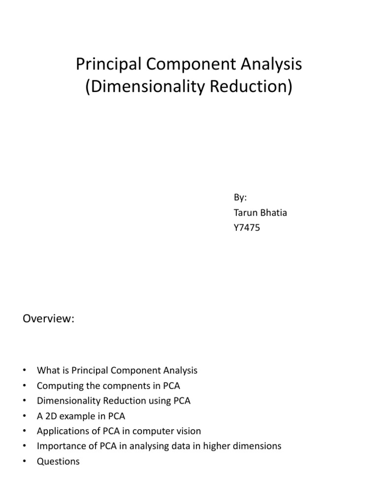 PCA | PDF | Principal Component Analysis | Eigenvalues And Eigenvectors