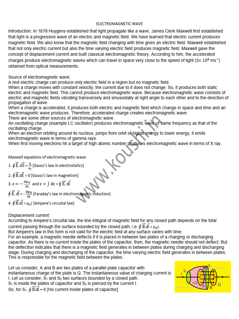 Electromagnetic Wave | PDF | Waves | Electromagnetic Radiation