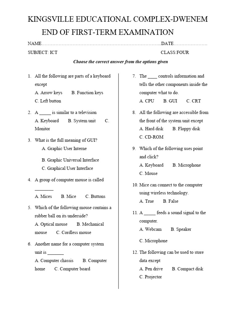Ict 4 | PDF | Computer Keyboard | Graphical User Interfaces