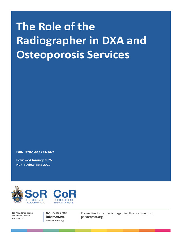 Radiographer's Role in DXA Services | PDF | Osteoporosis | Radiology