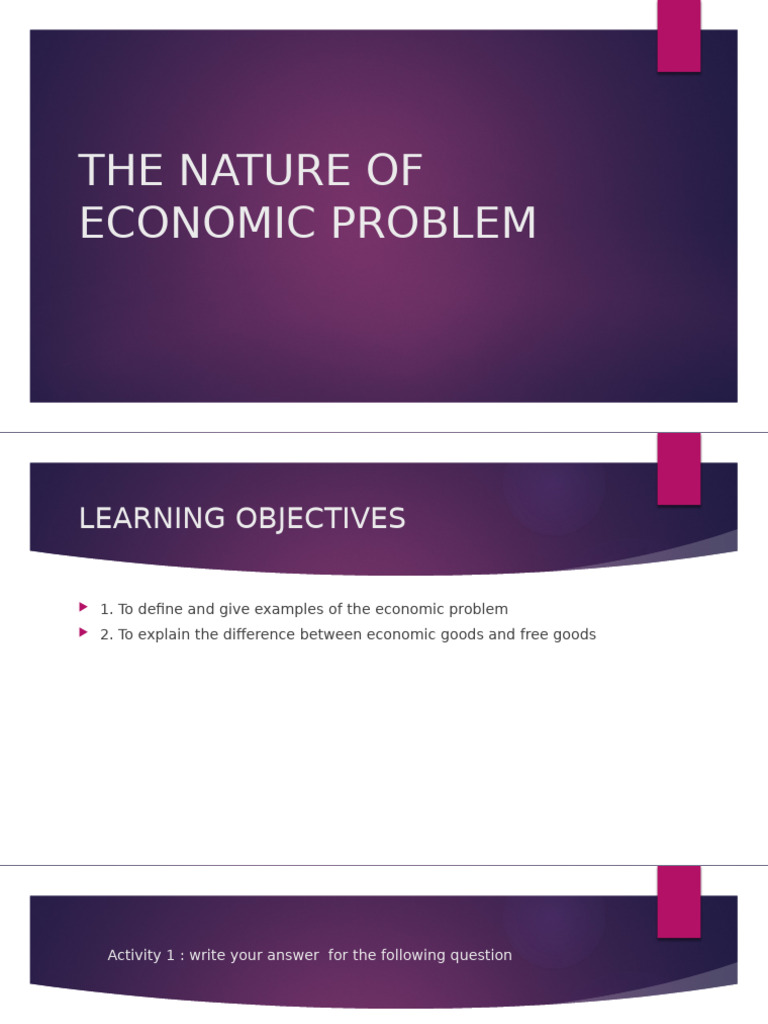 Understanding the Economic Problem | PDF | Economics | Economies