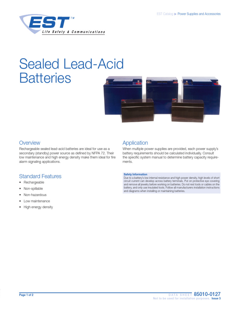 85010-0127 - Batteries | PDF | Rechargeable Battery | Electrical ...