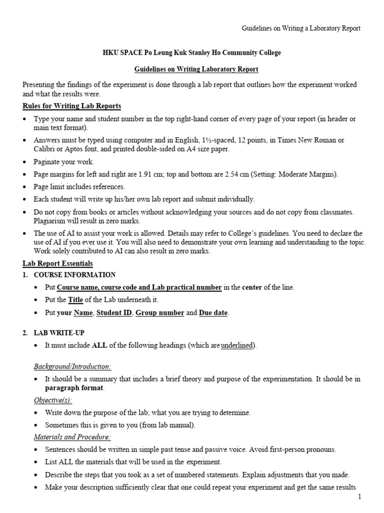 Lab Report Writing Guideline | PDF | Data | Artificial Intelligence