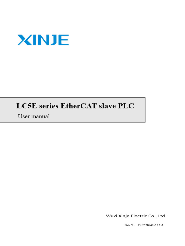 LC5E Series EtherCAT Slave PLC Manual | PDF | Programmable Logic ...