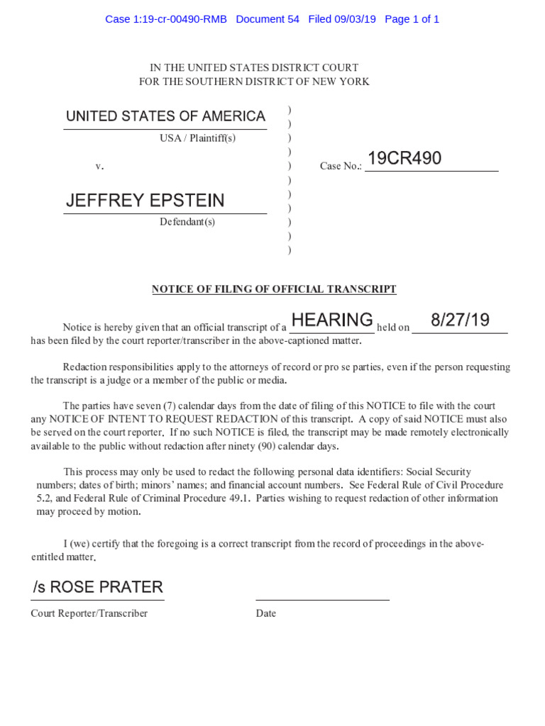 US v Epstein Doc54 | PDF