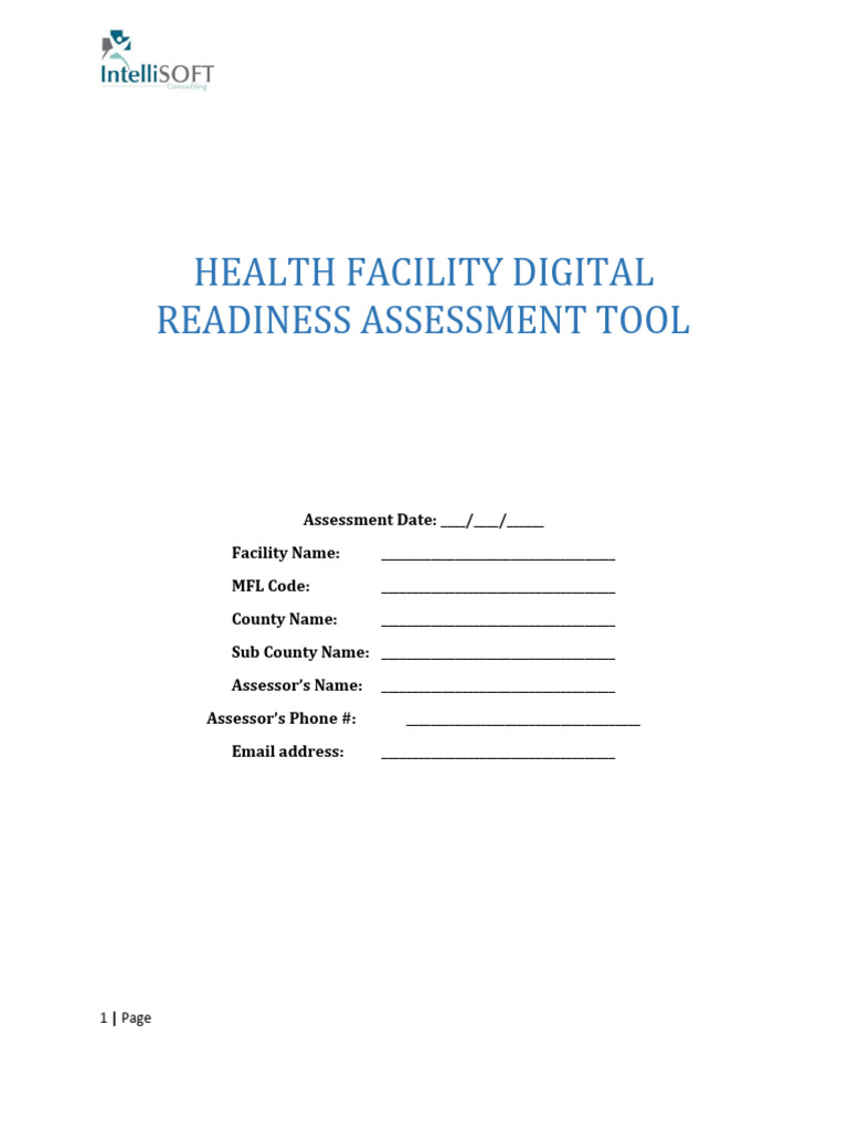 Facility Readiness Assessment Tool - CBDHS | PDF | Information Privacy ...