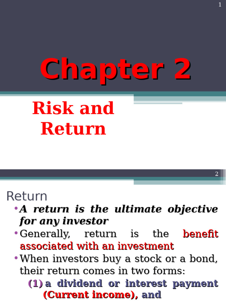 Chapter 2 Risk and Return REVISED | PDF | Financial Risk ...