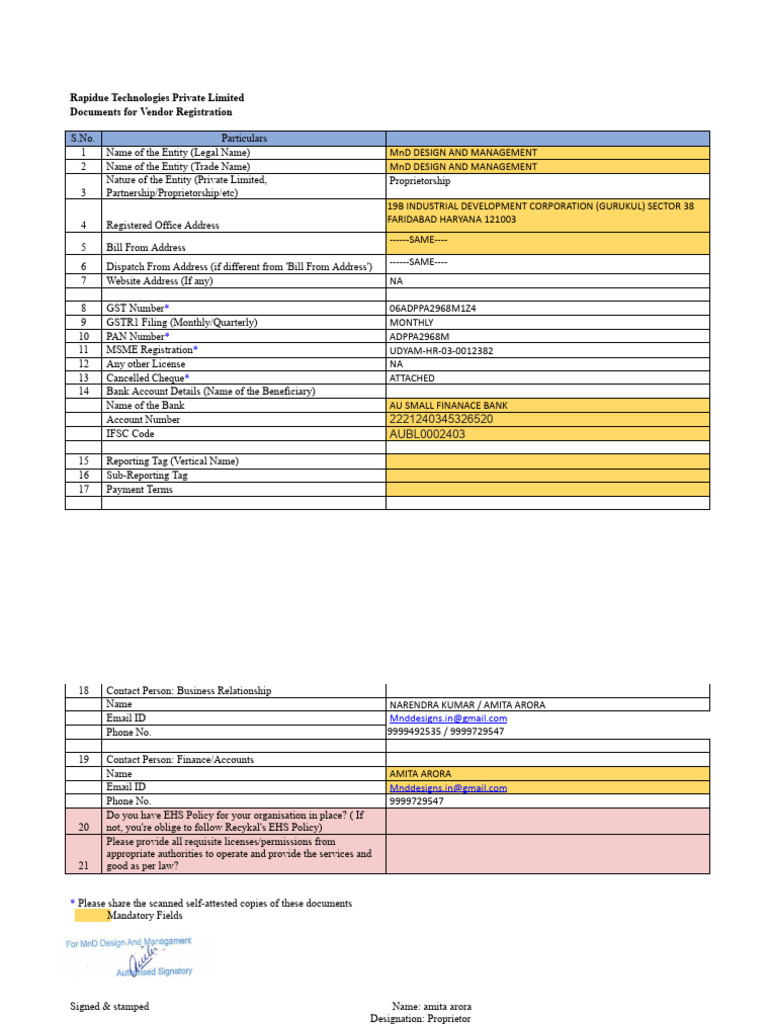 Kyc Form | PDF | Sole Proprietorship | Business